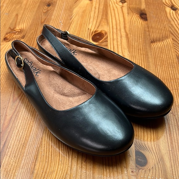 SoftWalk | Shoes | Softwalk Black Flats With Slingback Comfort 2m ...